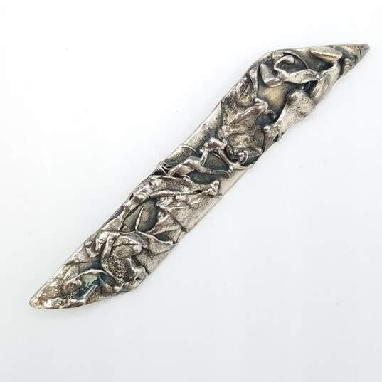 Rare VTG Stuart Nye Sterling Silver ABSTRACT BRUTALIS… - Gem