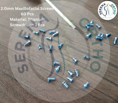 60 Pcs 2.0mm Titanium Maxillofacial Screws (6mm–10mm) with Surgical ...
