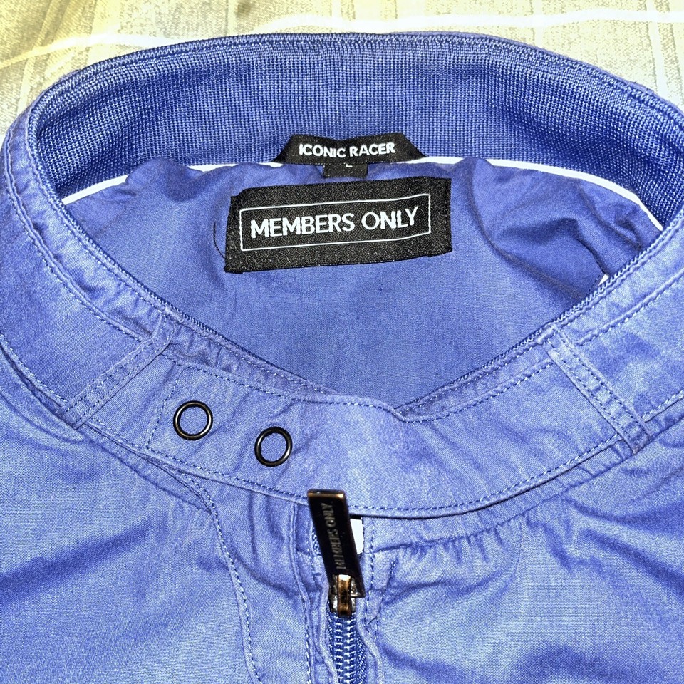 Members Only Jacket Mens Large 44 Bomber Racer Coat Full Zip Pockets | eBay