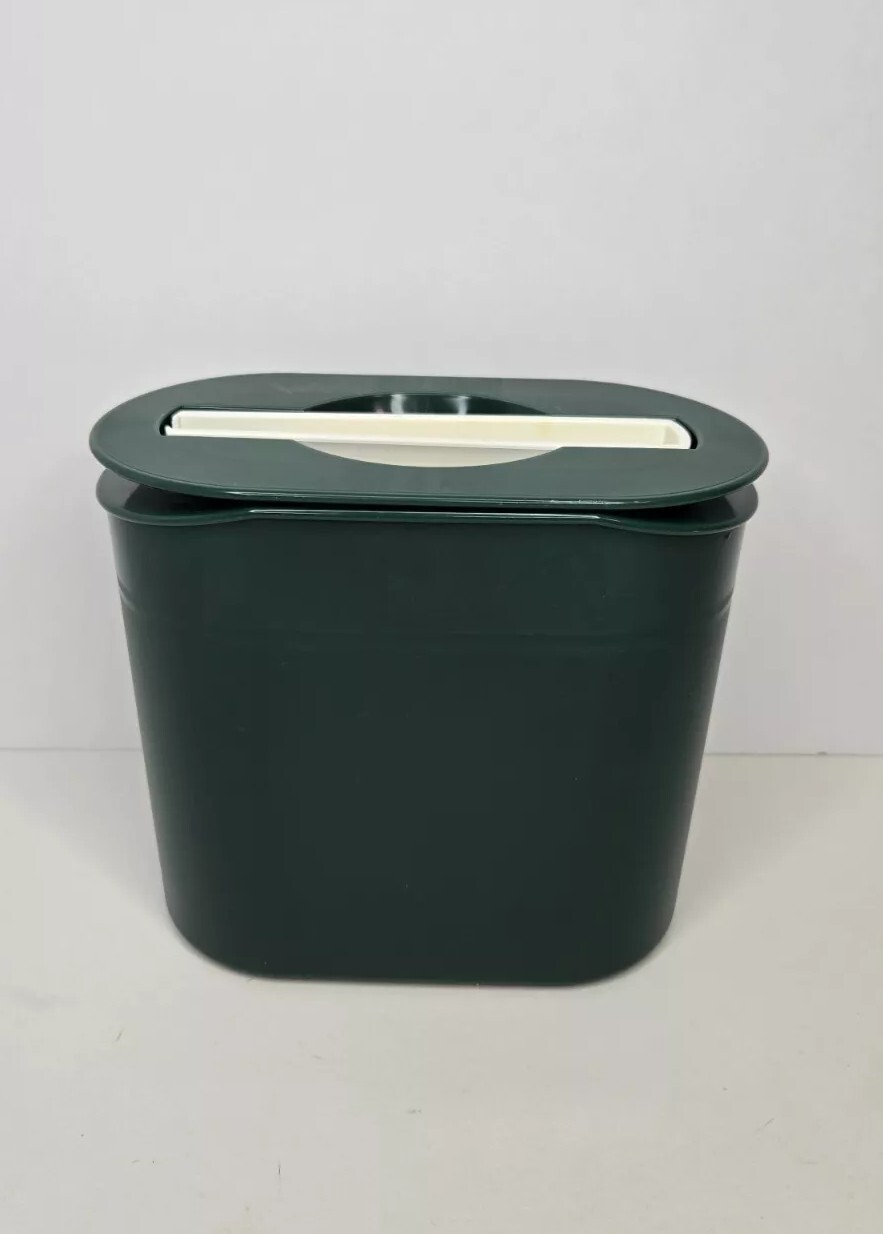 TUPPERWARE ICE BUCKET INSULATED OVAL HUNTER GREEN WITH TONGS & Rocking ...