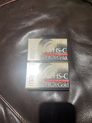 VHS-C 2 Pack Maxwell TC-30 HGX-Gold Premium High Grade Video Tapes NEW ...