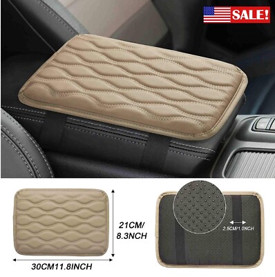 Car Armrest Pad Cover PU Leather Center Console Box Cushion Protector ...