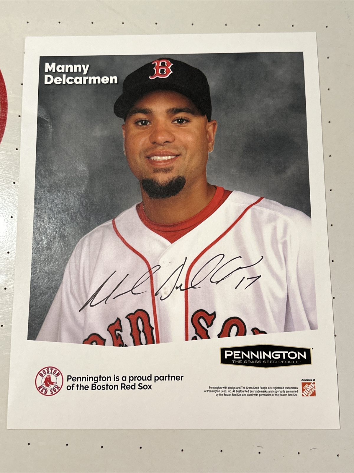 MANNY DELCARMEN Signed Autograph 8.5x11 Boston Red Sox Promo Photo 2007 ...