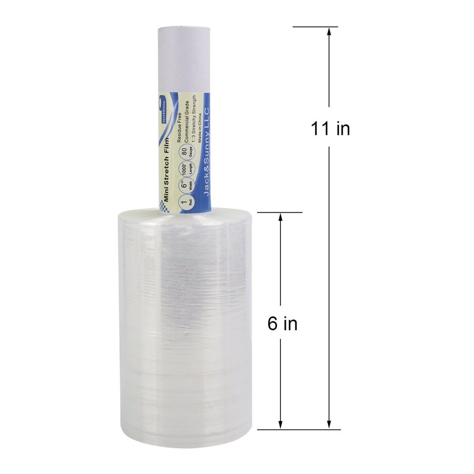 Clear Stretch Wrap 6"×1000' Plastic Wrap Roll for Moving Shipping Wrap ...