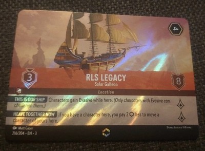 Disney Lorcana RLS Legacy Solar Galleon Enchanted Card Into the ...