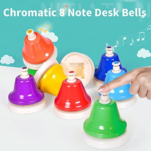 ENNBOM Desk Bells Hand Bells 8 Notes Music Bells Percussion Instrument ...