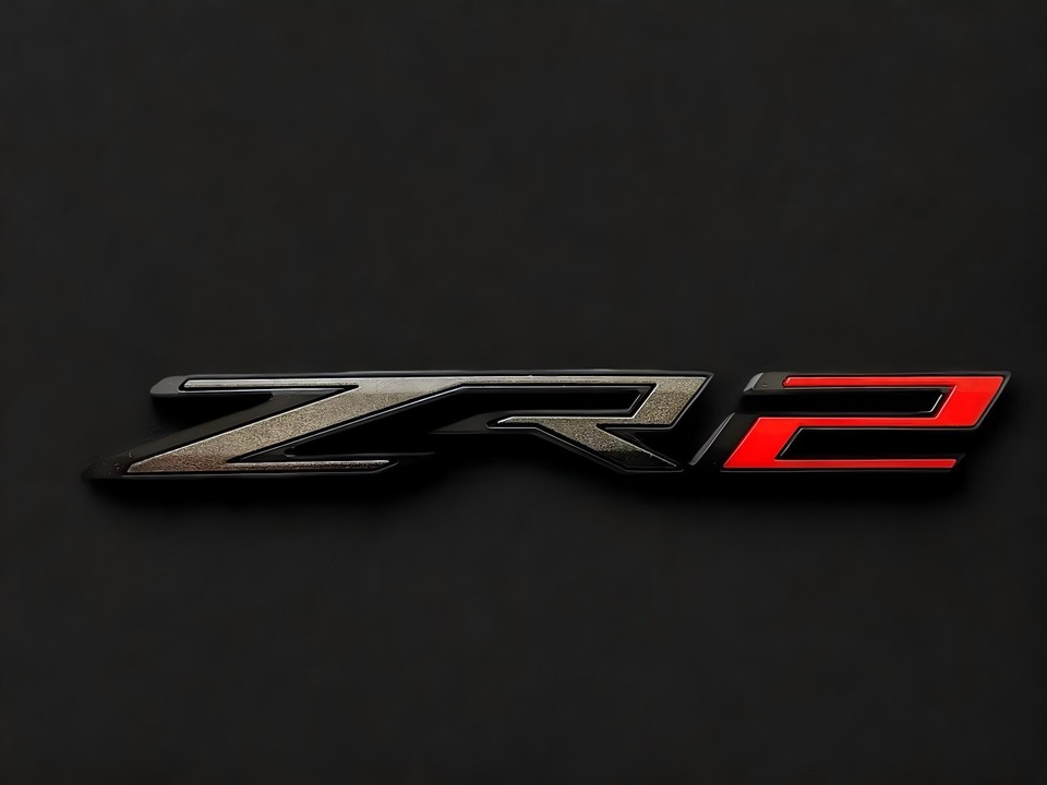 1PC Matte Black Red Rear Tailgate ZR2 Emblem Badge 2019+ Chevrolet ...