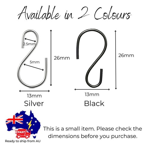 Mini S Hook Small S Hooks Black Silver Metal Tiny S-Shaped DIY Craft ...
