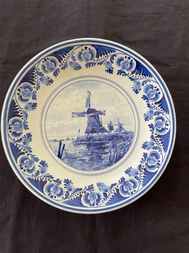 Antique Royal Delft de Porceleyne Fles Vintage Wall Plate 9” Dutch ...