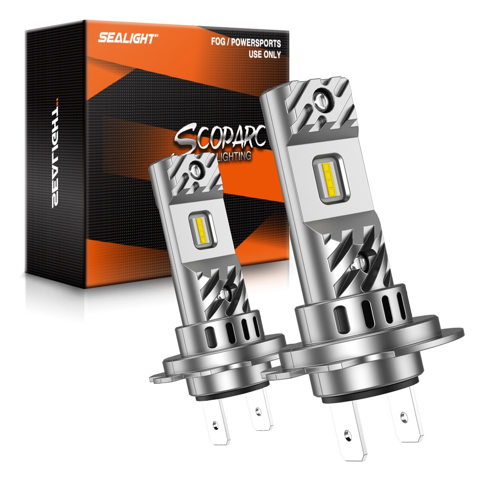 S6 SEALIGHT H7 LED Headlight Bulb Conversion Kit 6500K 22000LM White ...