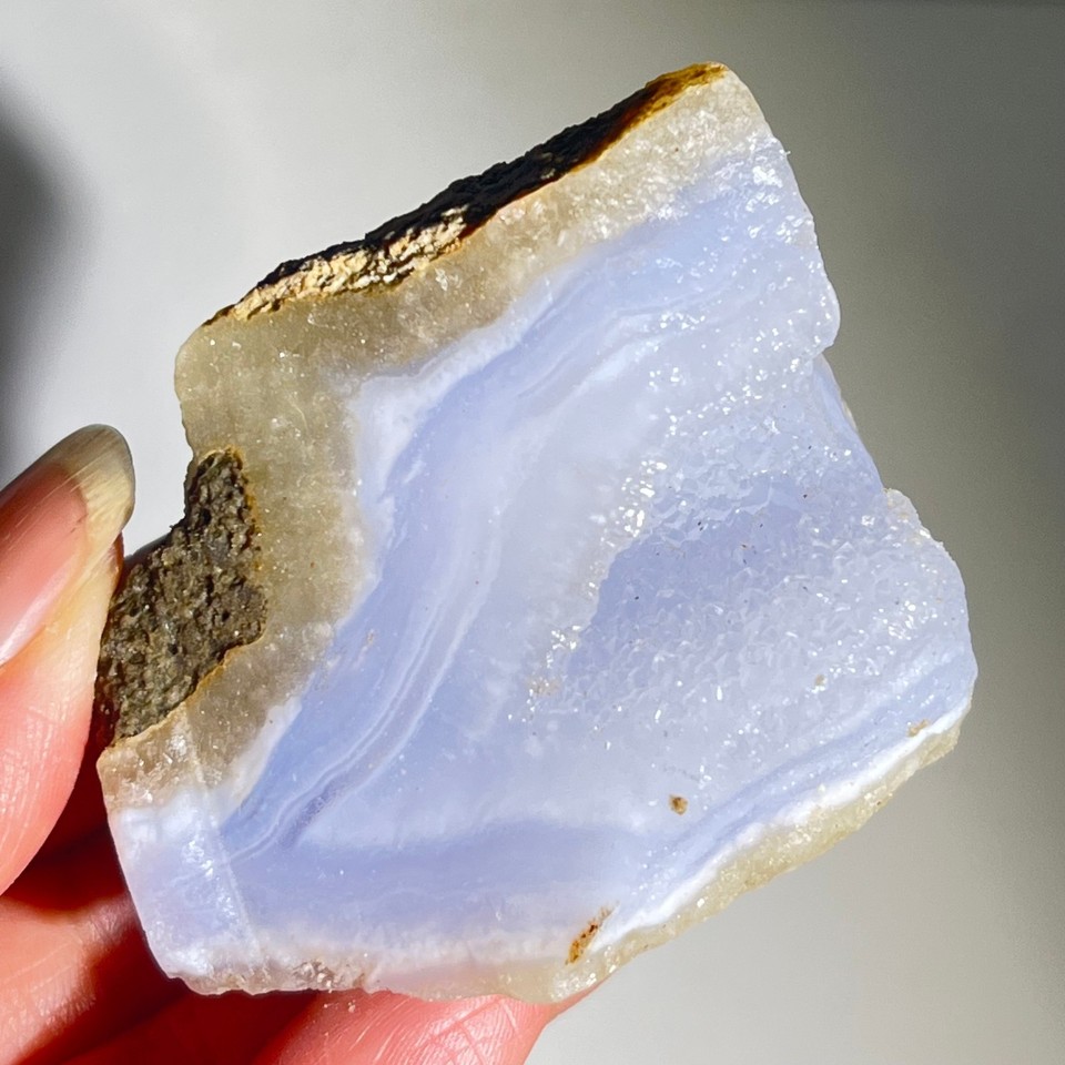 105g Natural Rough blue lace Agate chalcedony Healing Reiki Stone ...