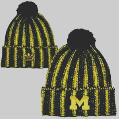 Michigan Wolverines Cuffed Knit Beanie With Multi Stripes Hat Winter ...