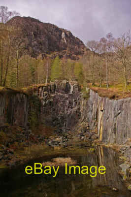Photo 6x4 Disused quarry Grange/NY2517 A flooded slate quarry near the ...