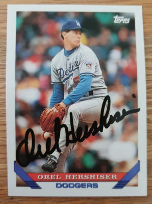 1993 Topps Orel Hershiser #255 LA Dodgers AUTOGRAPHED Card | eBay