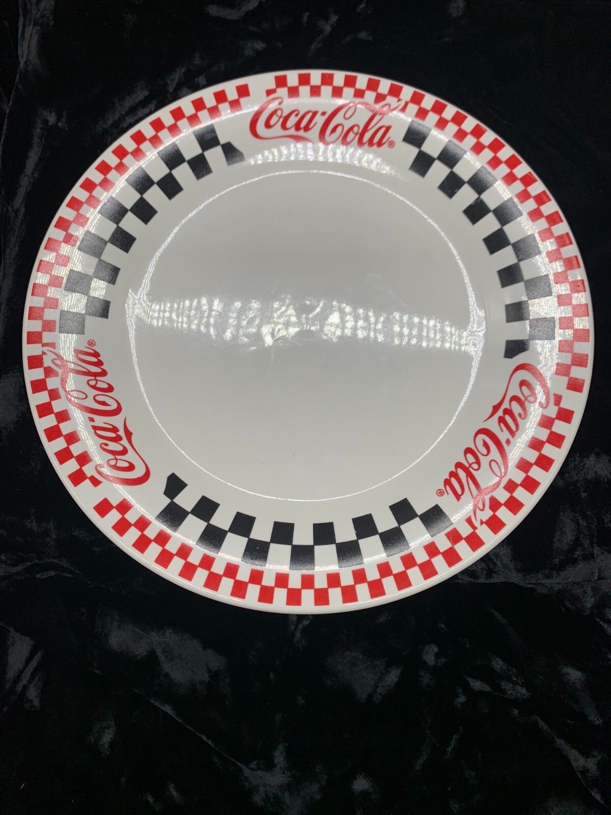 Vintage Gibson Red, Black and White Checkered Coca Cola Dinnerware 10 1 ...