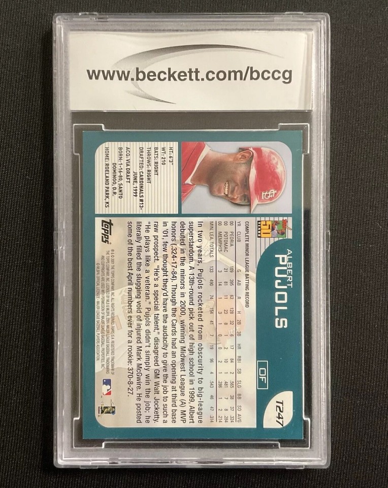 ALBERT PUJOLS Rookie Card #T247 RC PSA 10 2001 Topps Traded Baseball ...