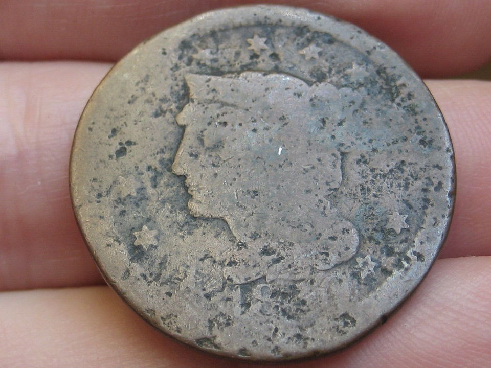 1850 Braided Hair Large Cent Penny, Good Details | eBay