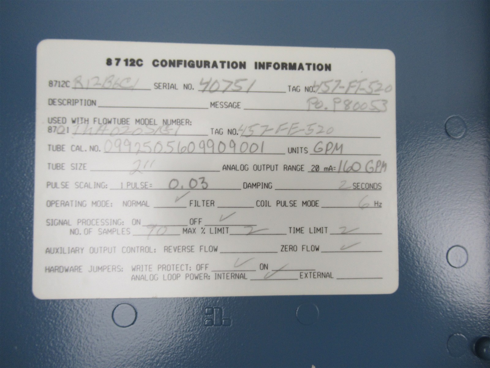 Rosemount 8712C 8712-0507-0021 Rev F Magnetic Flow Transmitter R12B6C1 ...