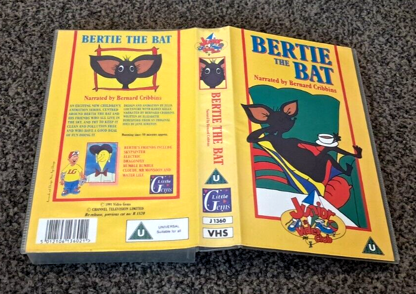 BERTIE THE BAT NARRATED BY BERNARD CRIBBINS PAL VHS VIDEO KIDS CHILDREN ...
