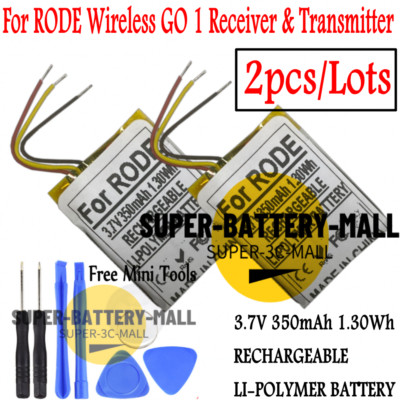 2pcs/Lots 350mAh Battery Replace for RODE Wireless GO Receiver & For ...
