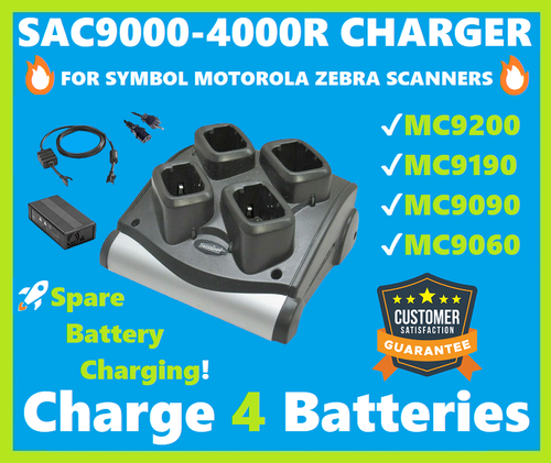 Zebra/Symbol SAC9000-4000R 4-Bay Battery Charger for MC9190 MC9090 ...