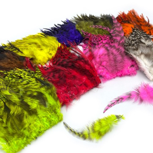 GRIZZLY VARIANT SADDLE HACKLE - Hareline Fly Tying Strung Rooster ...