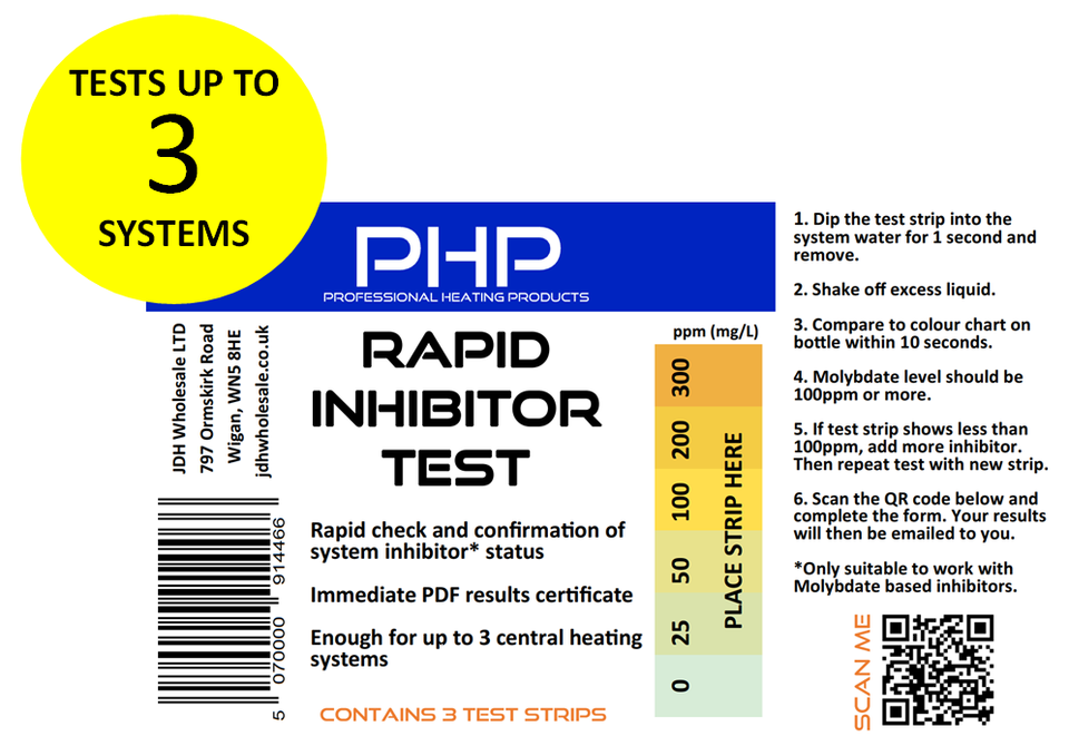 PHP Rapid Inhibitor Test Kit for Central Heating & Underfloor + PDF ...