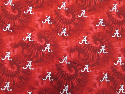 UNIVERSITY of ALABAMA ROLL TIDE TIE-DYE DESIGN BRAND NEW 1 YARD 100% ...