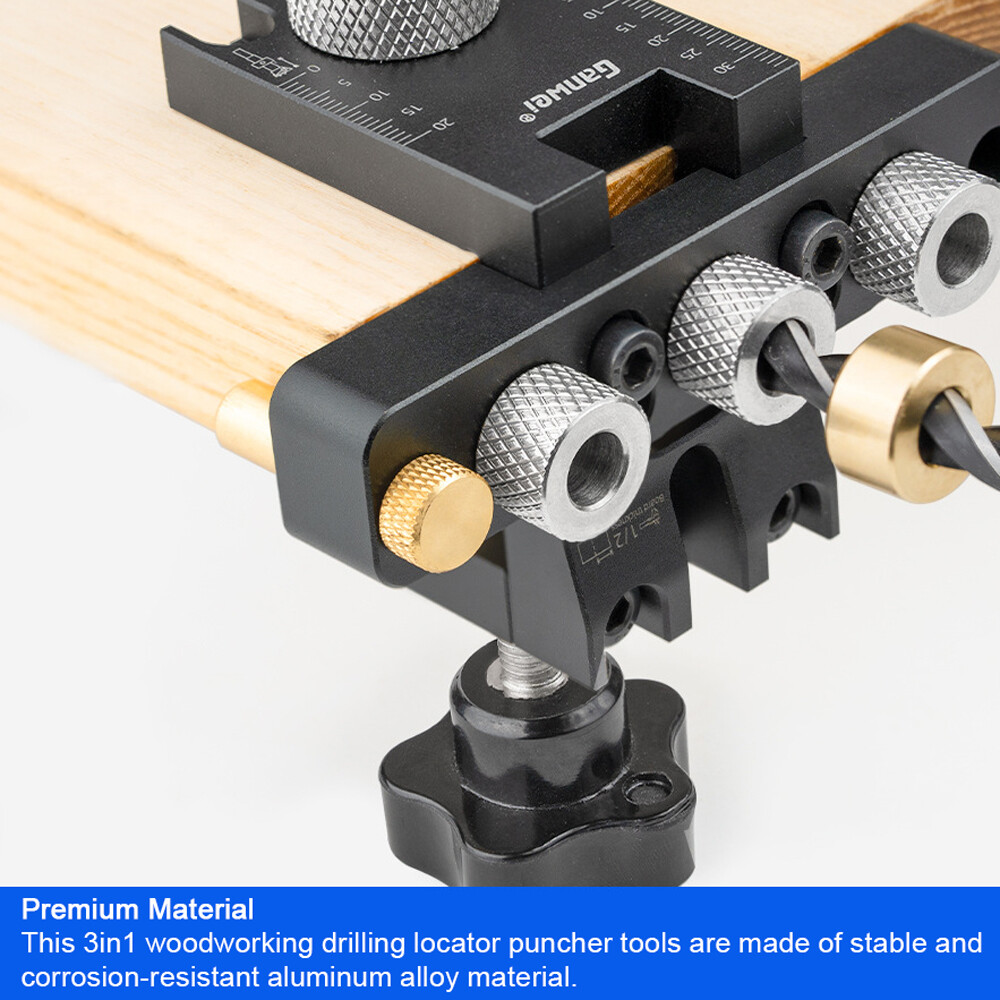 3in1 Woodworking Holes Drilling Locator Alloy Punch Positioner O3D8 ...