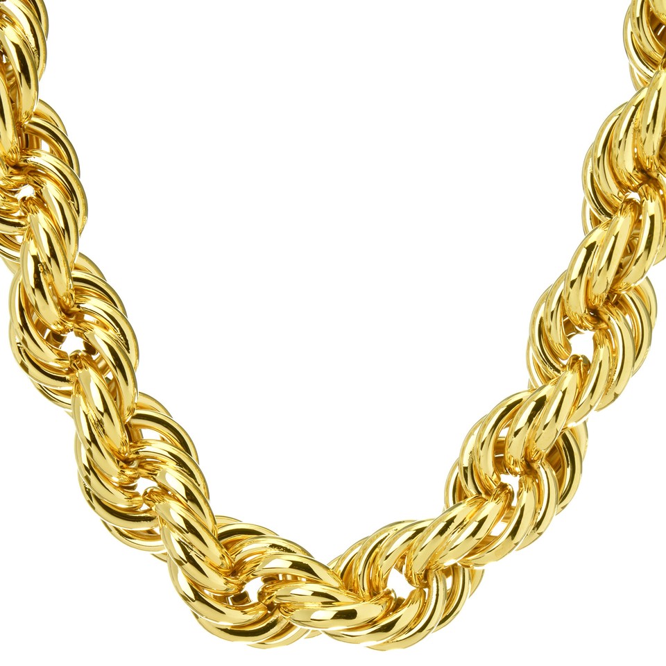 Hip Hop Gold Plated Hollow Chunky Rope Dookie Chain Necklace 30" | eBay