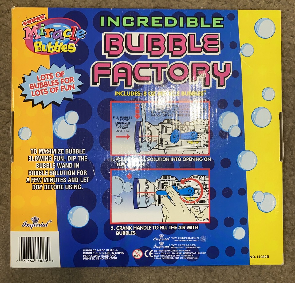 Vintage 2000 Imperial Super Miracle Bubbles Incredible Bubble Factory. | eBay
