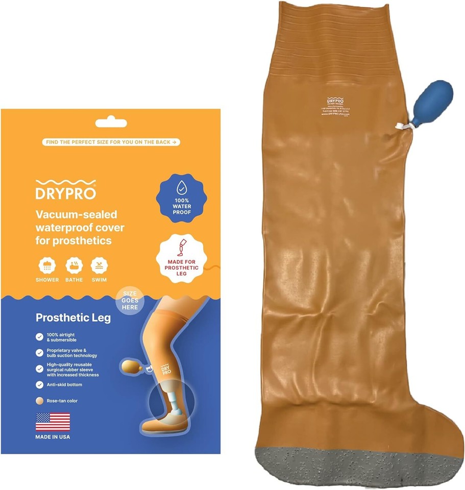 DryPro Waterproof PROSTHETIC LEG COVER Protector Vacuum Swim Shower ...
