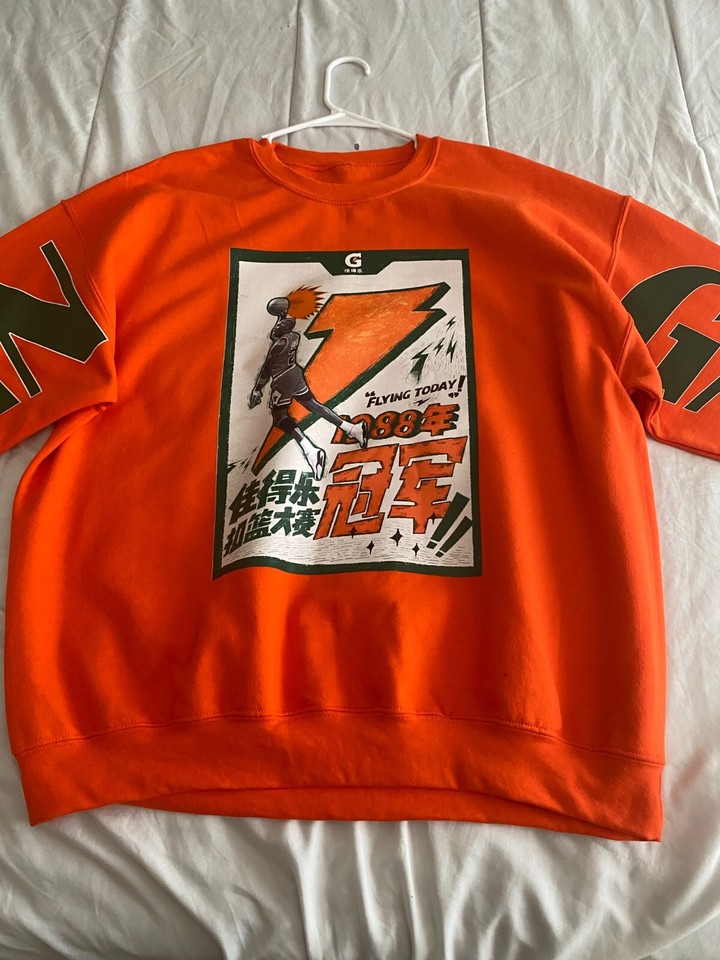 Vintage Japan Gatorade Mike Jordan Sweatshirt XL Orange/Green Custom ...