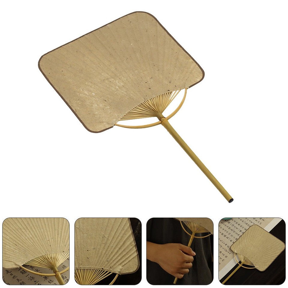 Chinese Style Hand Fan Bamboo Paper Paddle Fan Square Shape for Summer ...