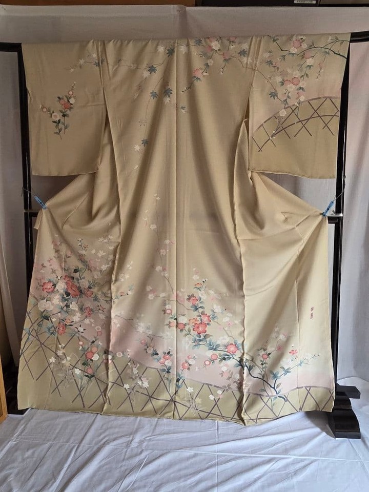 [Import duties included] Kaga Yuzen Homongi Untailored Kimono with 8 ...