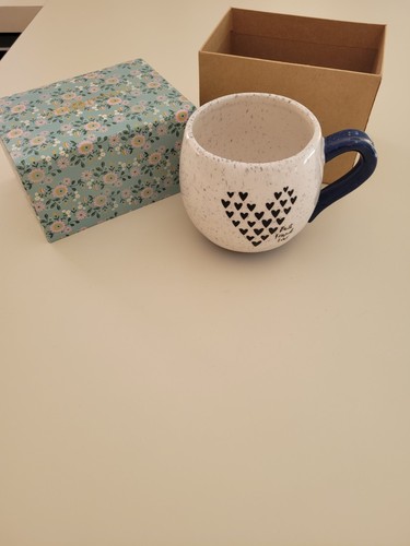 Natural Life Best Friend Ever Coffee Tea Mug Hearts Blue cup work ...