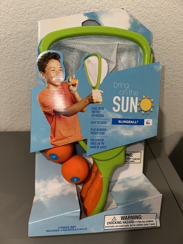 Bring on the Sun Slingball 4 piece set NEW Outdoor Toy 2 rackets and 2 ...