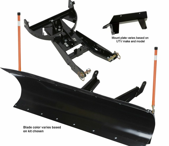 72 Inch Denali Pro UTV Snow Plow Kit in Black - 2014-2017 Polaris RZR ...