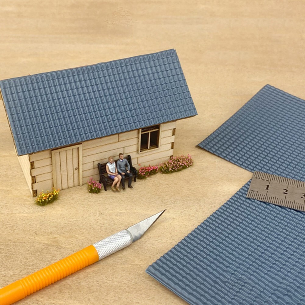 1x DIY Simulation Tiles Roof, O Scale Model Building Sand Table Roof ...