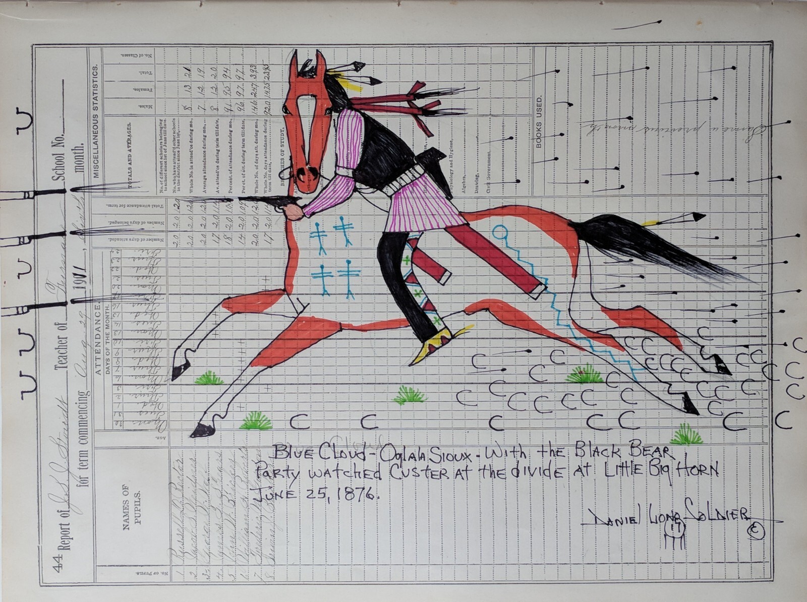 Daniel Long Soldier BLUE CLOUD, Oglala Sioux, Little Big Horn, Original ...