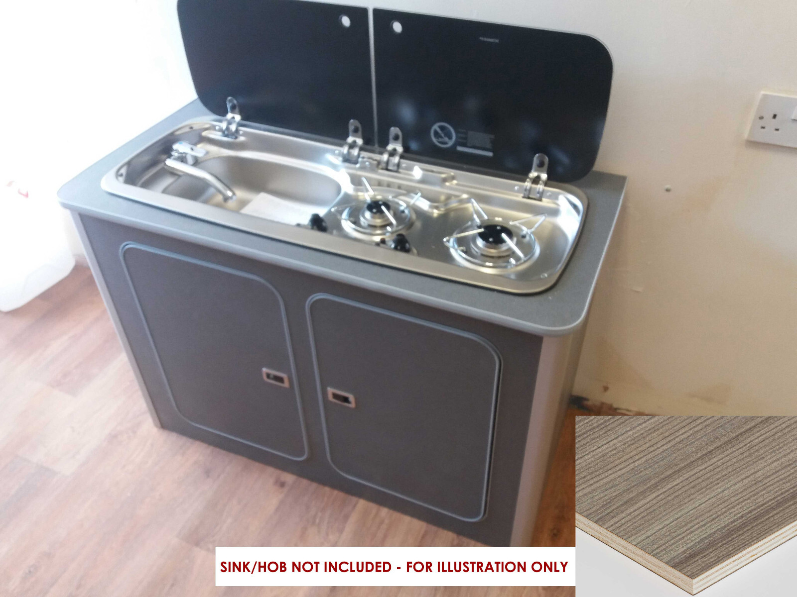 Camper Kitchen Pod Driftwood Lightweight Ply Unit For Smev T5 T6 Vivaro ...