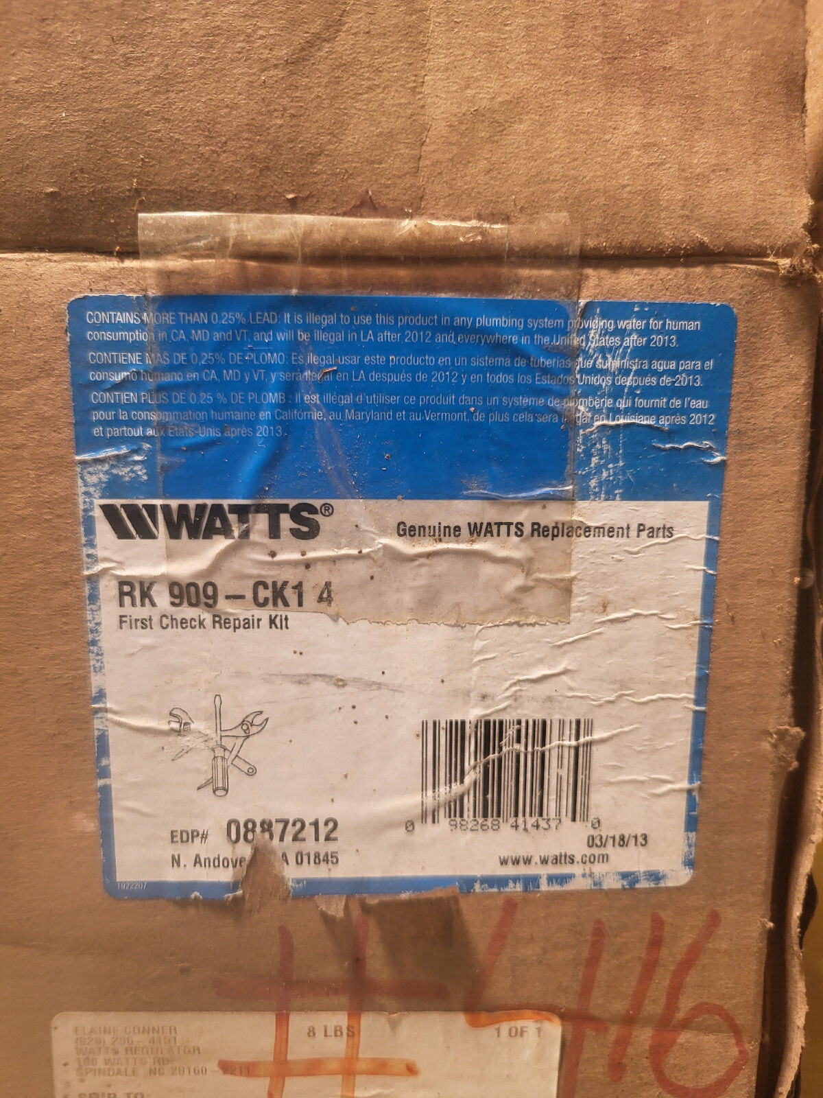 Watts Regulator 4" RK 909 CK1 Repair Kit p/n 0887212 | eBay