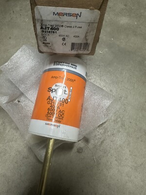 Mersen AJT400 Fuse, Time-Delay, Class J, Visual Indicator, 600VAC, 400A ...