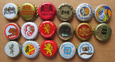 17 DIFFERENT INTERNATIONAL NON-USA LION THEMED MOST OBSOLETE BEER ...