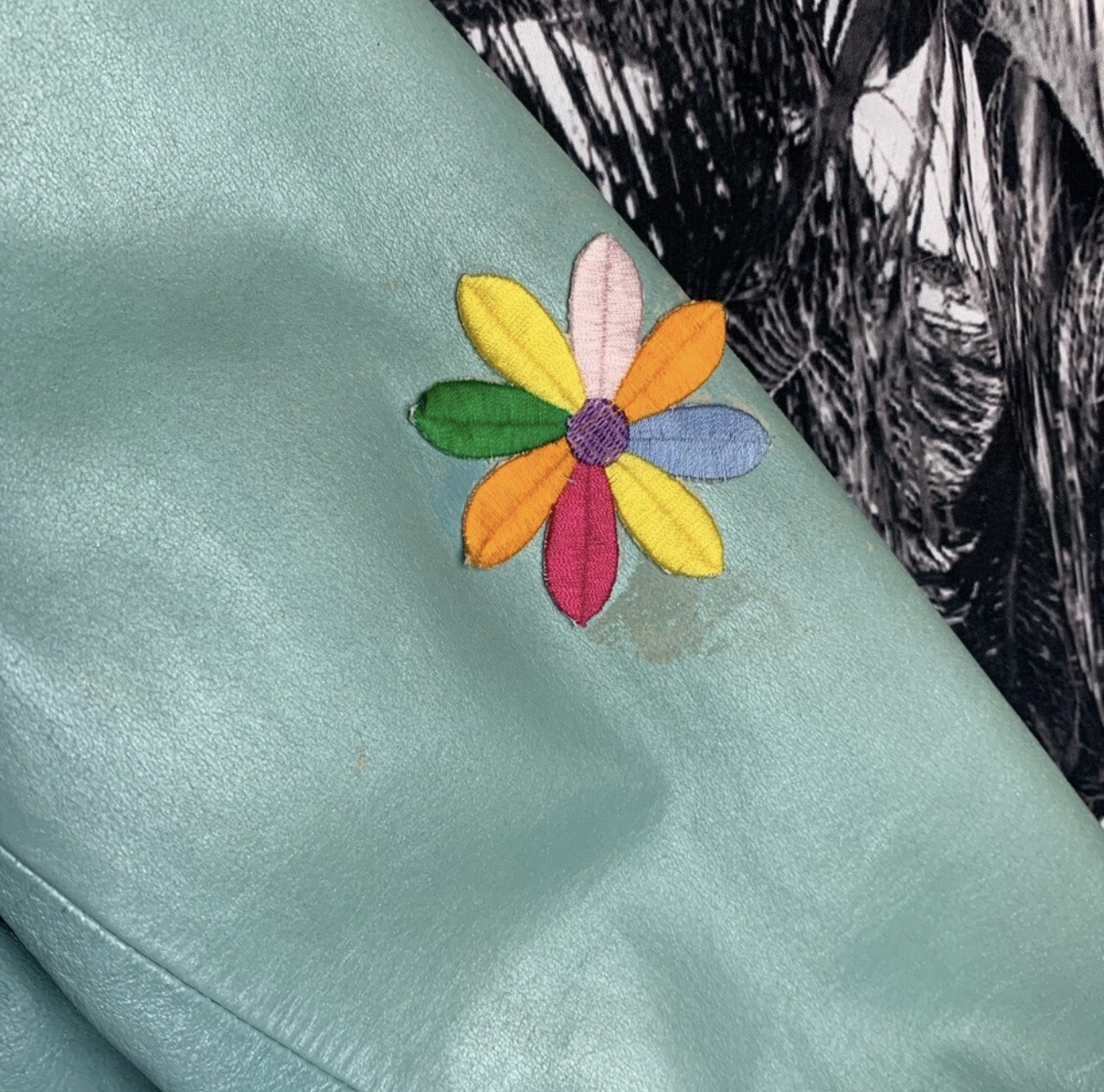 VINTAGE Juliet Michelle Aqua Leather Trench - Gem