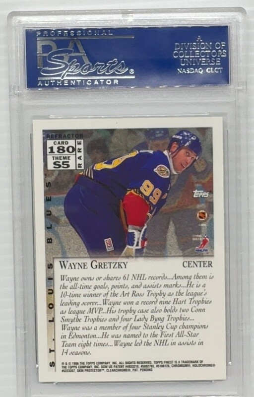 1995-96 Topps Finest Wayne Gretzky Refractor Sterling Rare #180 PSA 9 ...