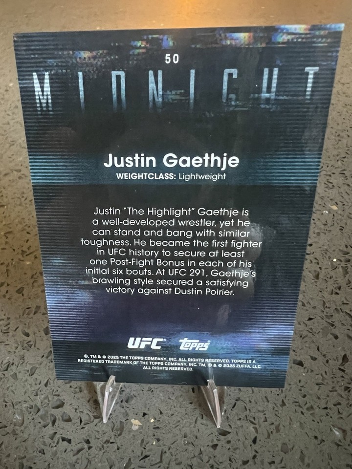 2025 Topps Midnight UFC Justin Gaethje #50 | eBay