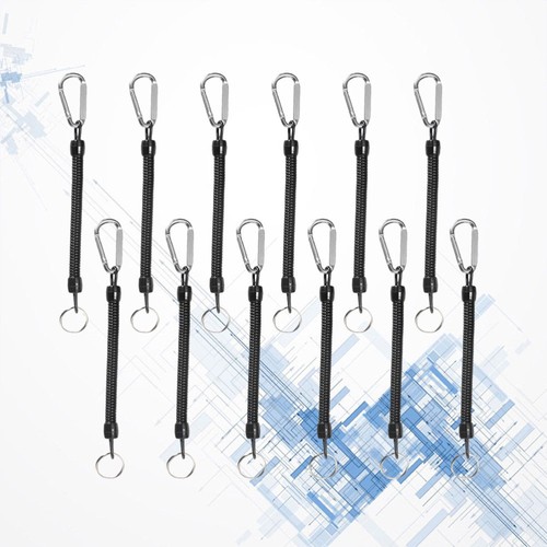 12 Pcs Protection Rope Fishing Keyring Retractable Ropes Anti-lost ...
