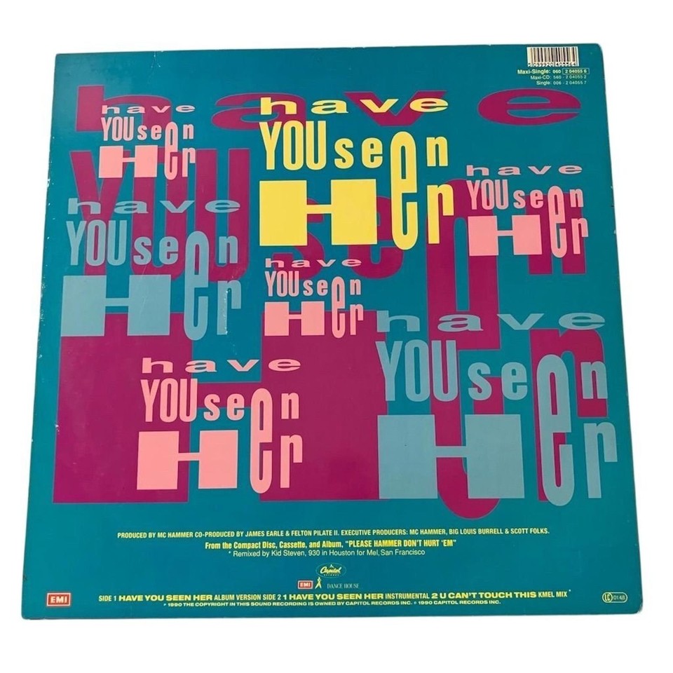 MC Hammer Have You Seen Her Maxi-Single Vinyl 1990 Capitol Records | eBay