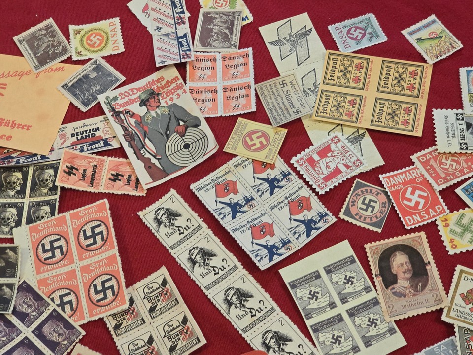 100 RANDOM PC Nazi German Third Reich Propaganda Labels stamps vignette ...
